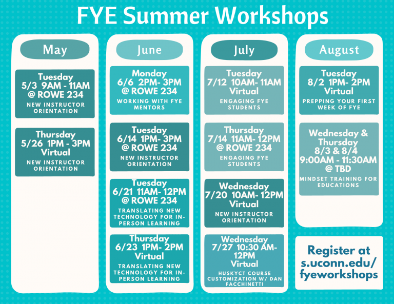 FYE Training and Workshop Calendar | First Year Experience